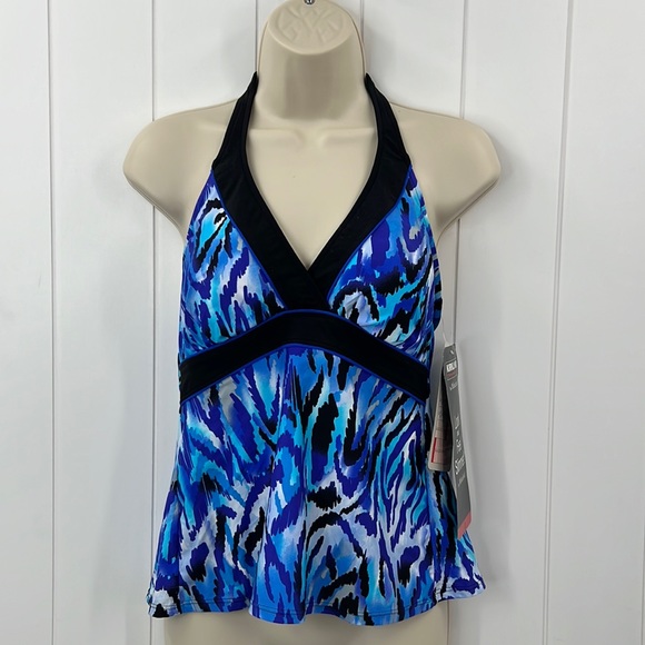 Miraclesuit | Swim | Nwt Miraclesuit Tankini Top Fierce Halter Blue ...